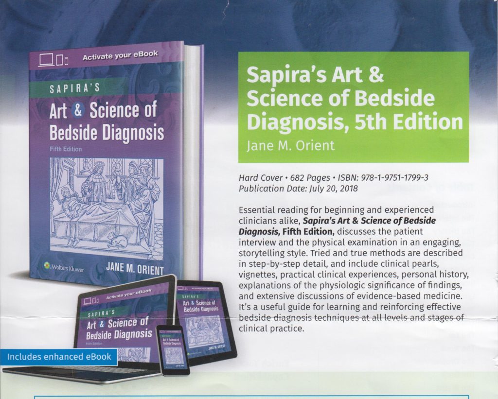 Dr. Orient’s Sapira’s Art & Science of Bedside Diagnosis, Fifth Edition ...